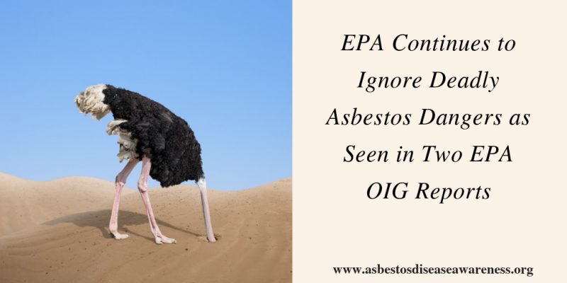 EPA Continues to Ignore Deadly Asbestos Dangers as Seen in Two EPA OIG ...