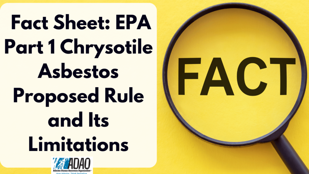 Asbestos Disease Awareness Organization (ADAO) Fact Sheet: EPA Part 1 ...