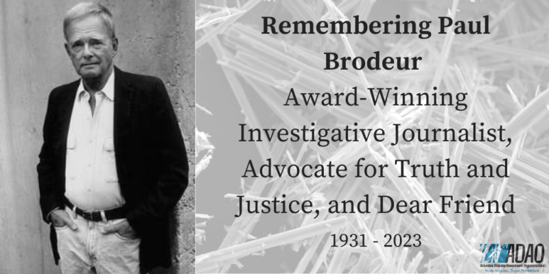 Remembering Paul Brodeur: Award-Winning Investigative Journalist ...